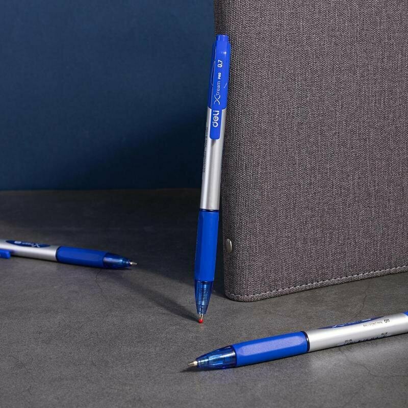 Ручка шариковая автоматическая Deli Arrow синяя толщина линии 0.7 мм, 1407867