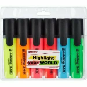 Набор текстовыделителей EDDING E-345/6S набор 6цв. 1-5мм, 60760