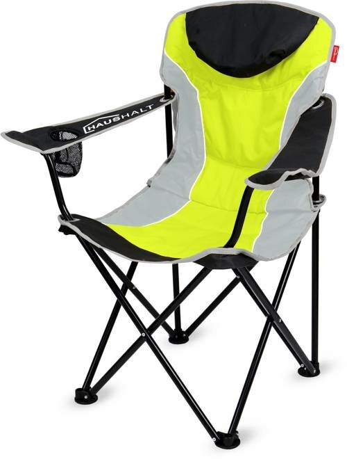 Стул Ника Походный ННС3/L Лимонный в сумке складной со спинкой и подлокотником