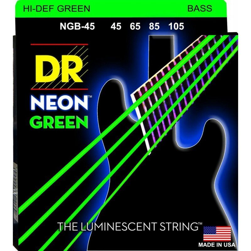 Струны для бас-гитары DR Neon HiDef Green NGB-45 45-105