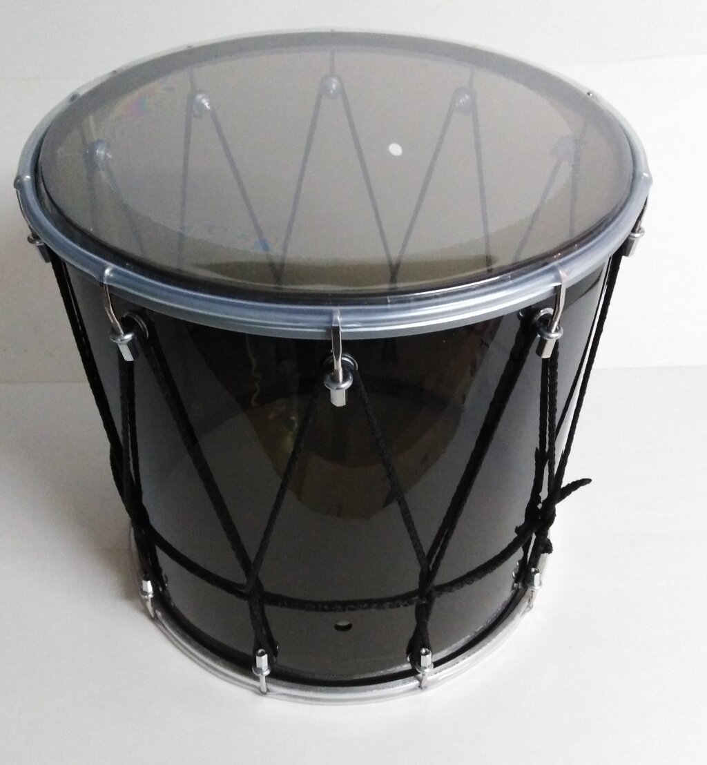 BKA-14Opv Барабан кавказский 14", акрил, 34х36см, с верёвкой, черный, Мастерская Бехтеревых