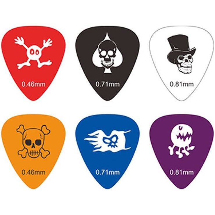 Набор медиаторов Alice AP-12D, матовые, рисунок монстров, 0.46, 0.71, 0.81 мм, упаковка 12 шт.