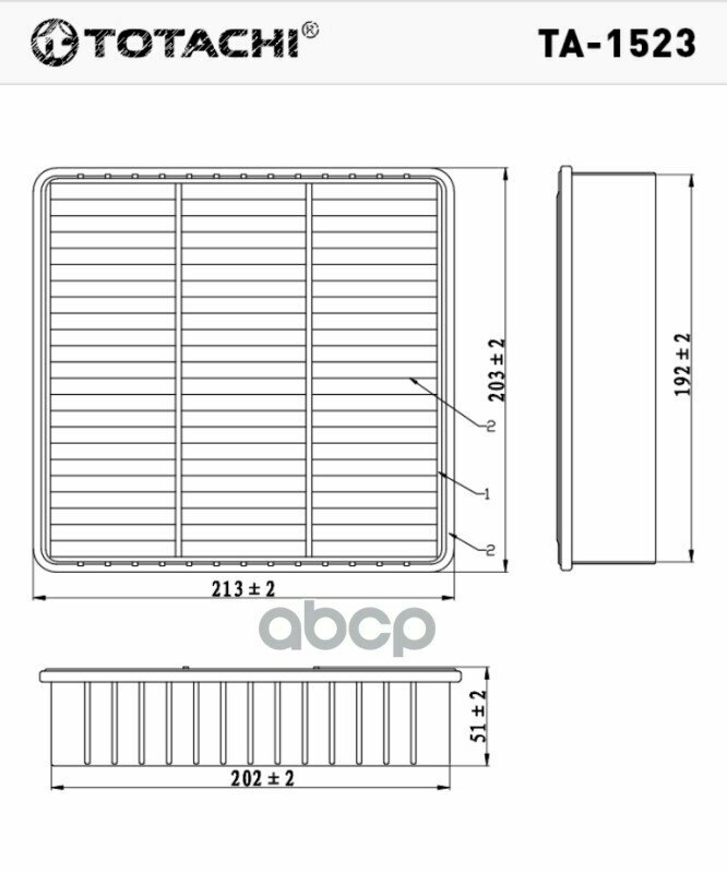 TOTACHI TA-1523 VIC A-3011 OEM MR188657 MANN C2136/1 TOTACHI арт. TA-1523