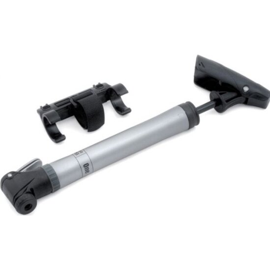 Насос велосипедный Author 8-18101026 пластик. AAP One silver универс. гол-ка Т-ручка (25) серебр.