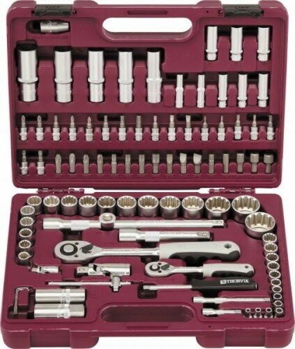 Набор инструментов THORVIK 1/4", 1/2"DR с головками торцевыми MultiProf, 94 п универсальный 052808