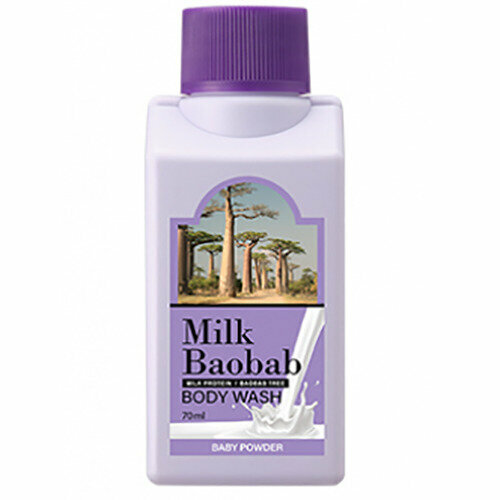 Milk Baobab Гель для душа Body Wash Baby Powder, Travel Edition, 70 мл /