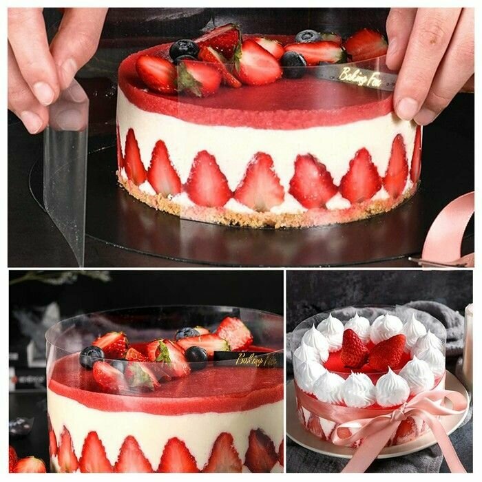 Лента ацетатная для обтяжки тортов Доляна, 200 мкр 100 мм 5 м, цвет прозрачный