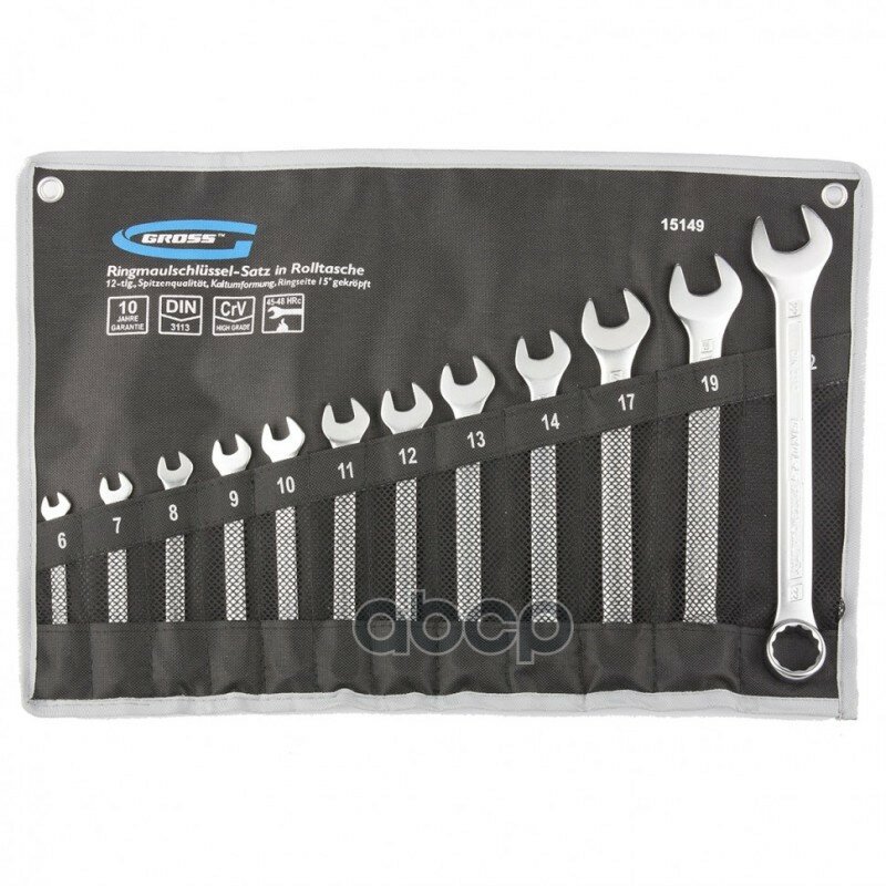 Набор Ключей Комбинированных 6-22 Мм, 12 Шт, Crv, Холодный Штамп// Gross GROSS арт. 15149