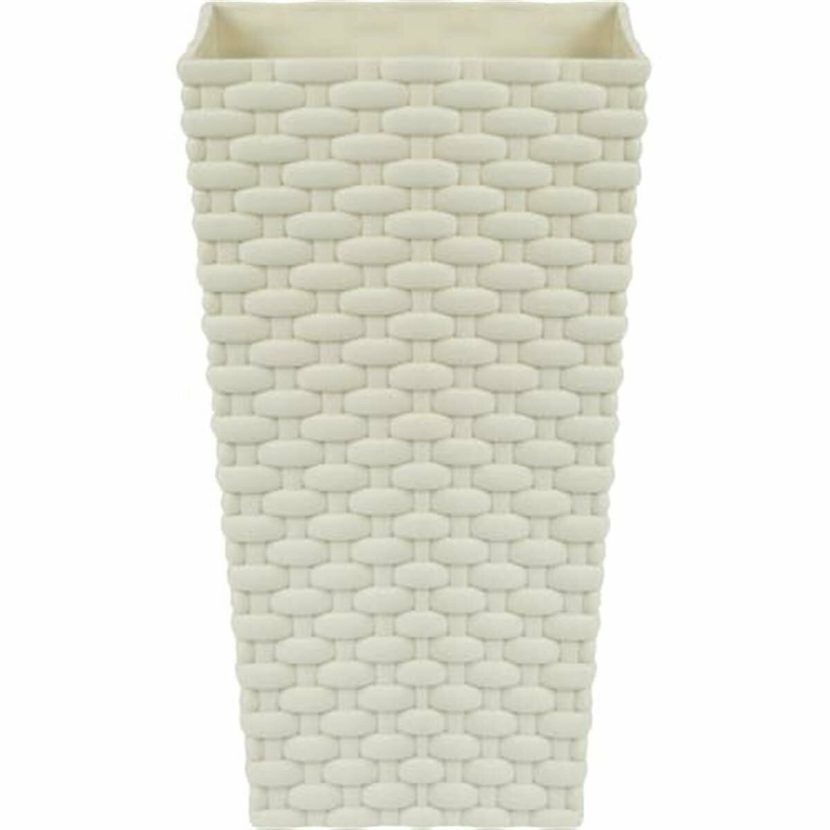 Горшок цветочный Idea Ротанг 14x14x25 см v3.2 л пластик белый