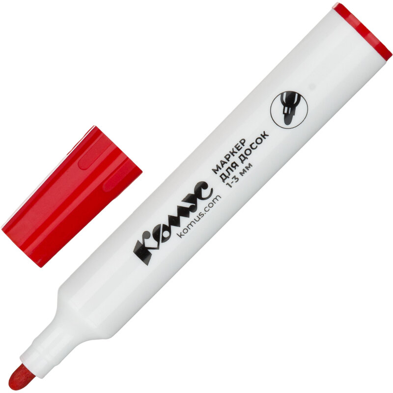 Маркер для белых досок Комус красный 1-3 мм 1660256