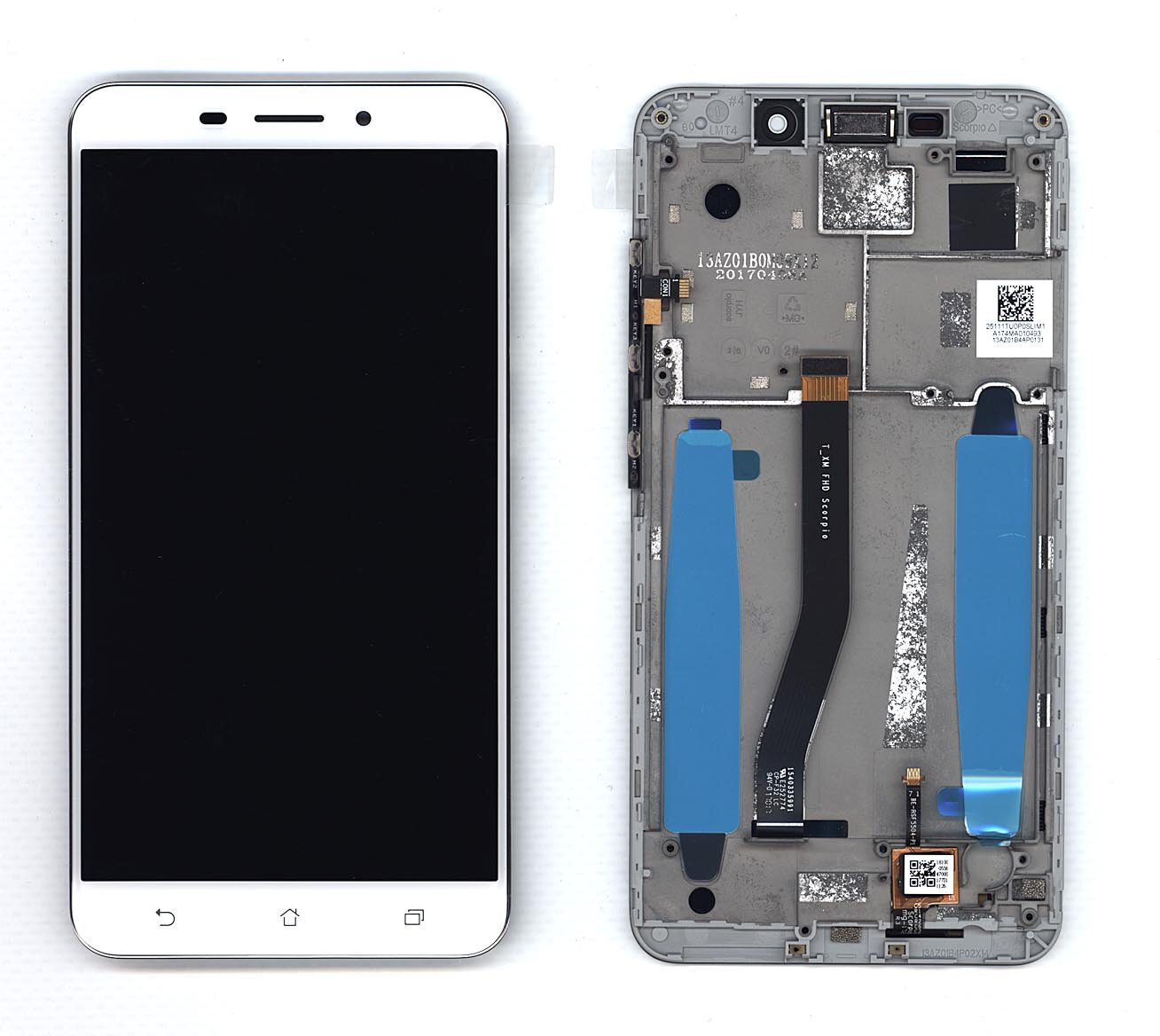 Дисплей для Asus ZenFone 3 Laser ZC551KL белый с рамкой