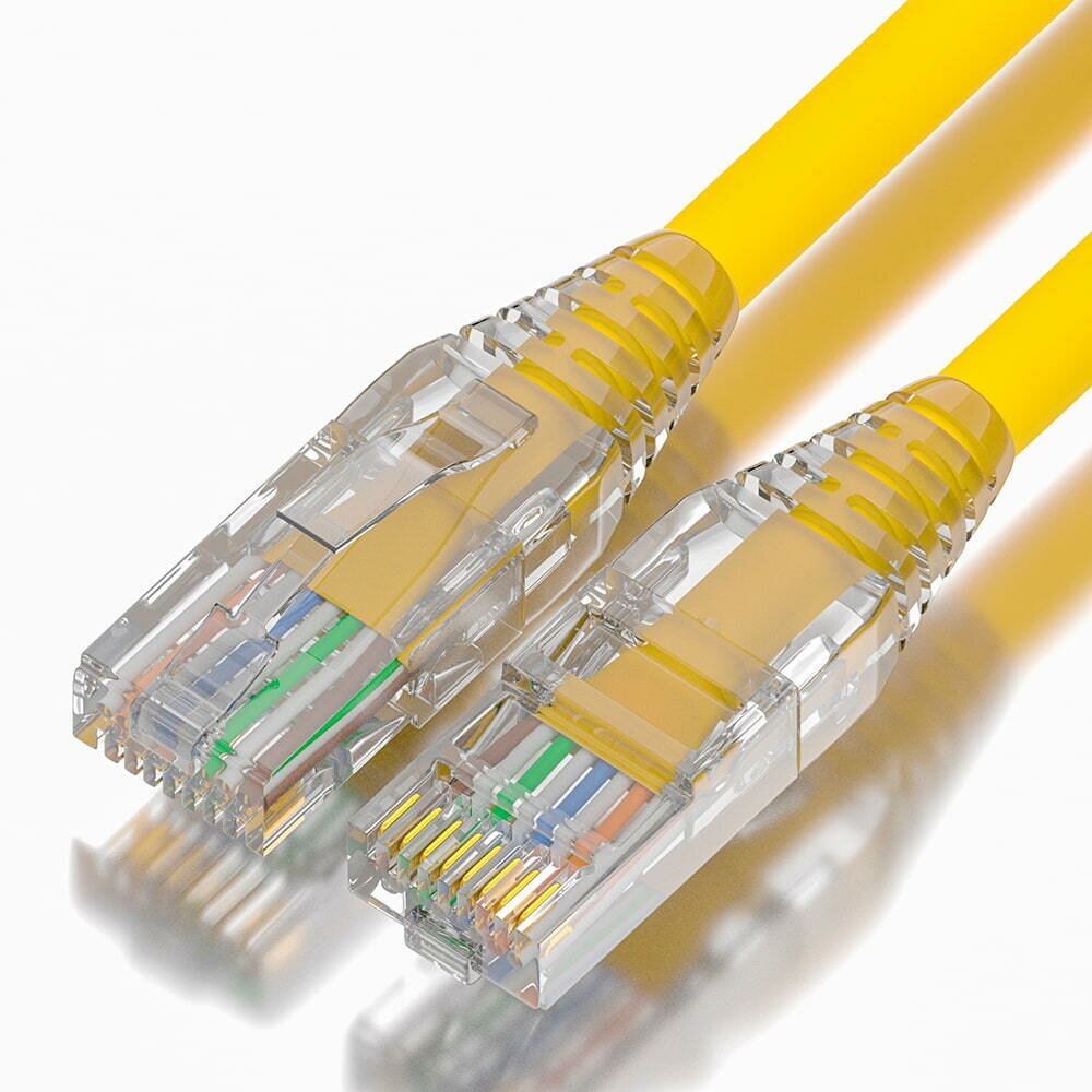 Короткий сборный патч-корд 30см Lan для интернета GCR LSZH кат.5e ethernet high speed 1 Гбит/с UTP RJ45 T568B желтый