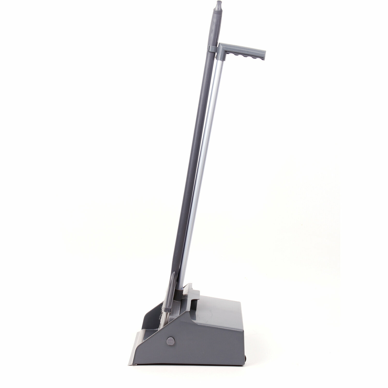 Совок для мусора комплект щетка + 2 рукоятки по 80 см, большой улица / офис / дом, серый LAIMA PROFESSIONAL, 606663