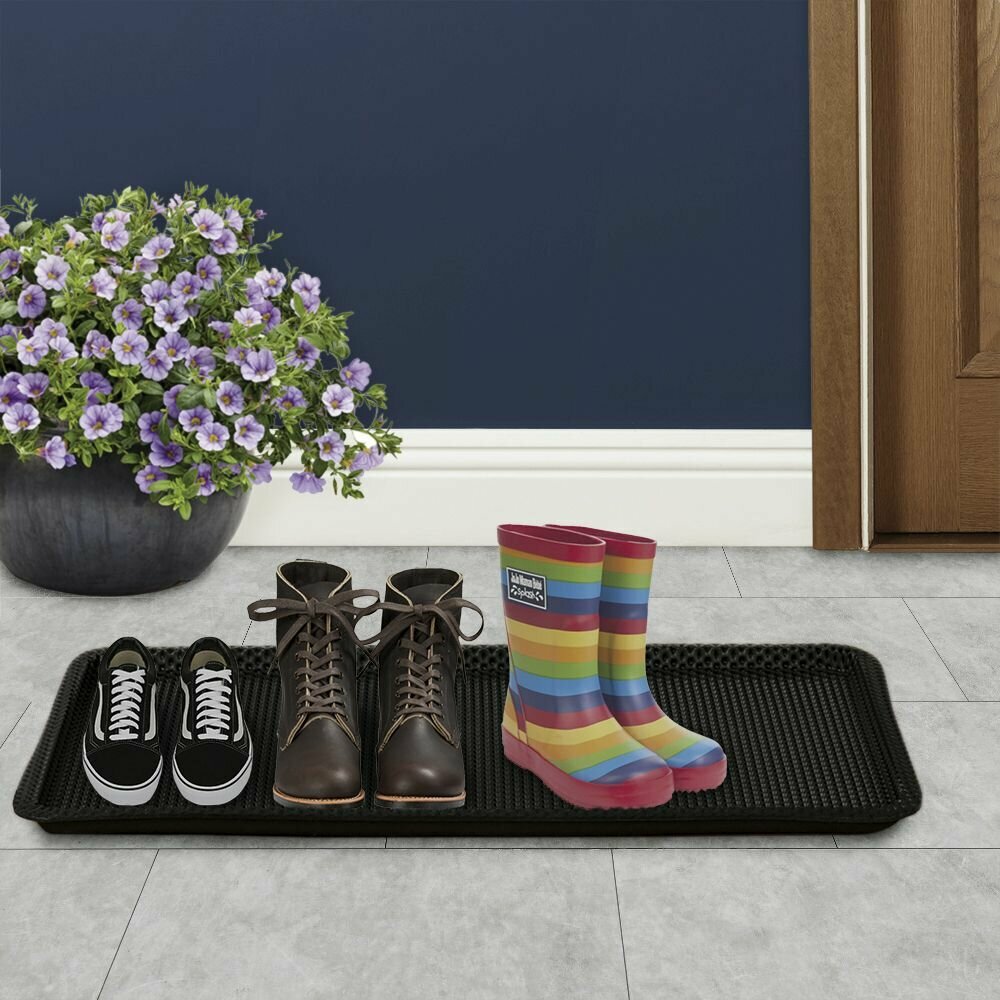 Лоток ЭВА для обуви Соты 35х70 см черный