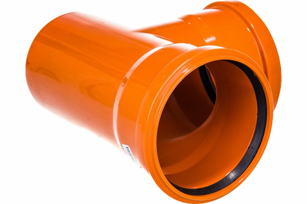 RTP тройник для наружной канализации 110х110 мм, угол 87°, прочный пластик, код 36511