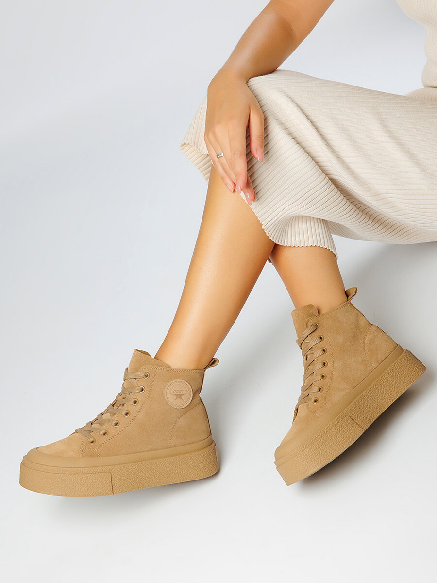 Кеды ботинки на высокой подошве утепленные 2025