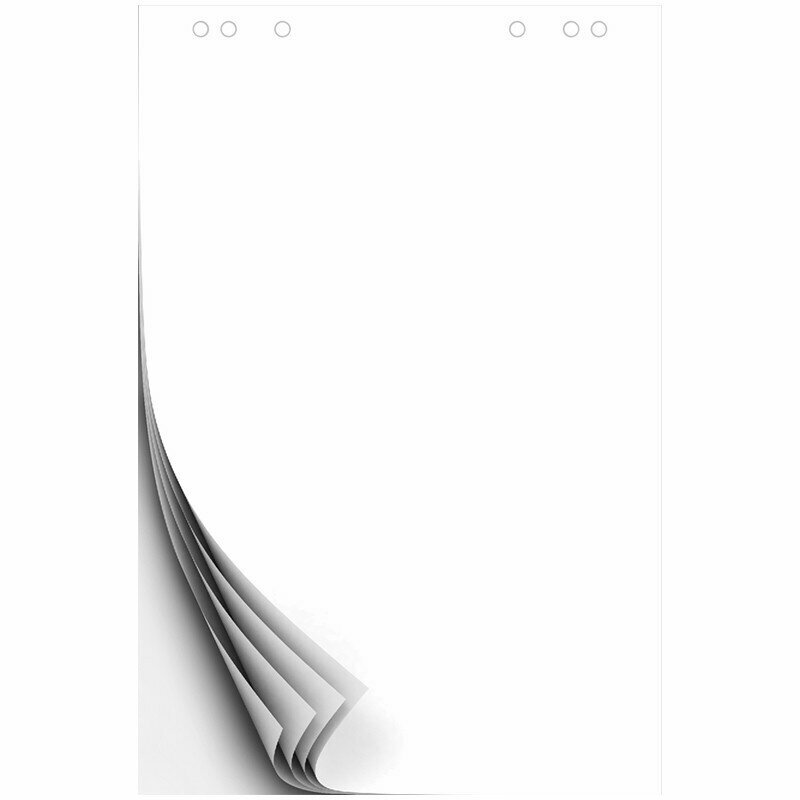 Блокнот для флипчарта OfficeSpace 67,5*98см, 20л, белый, 5 штук, 235021