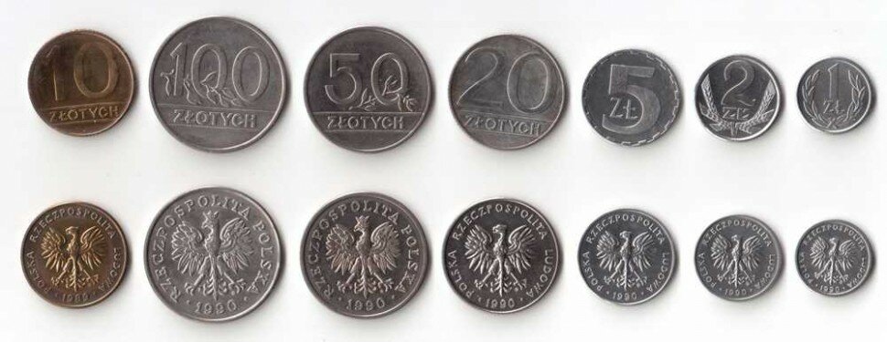 Польша Годовой набор из 7 монет 1989-1990 г.