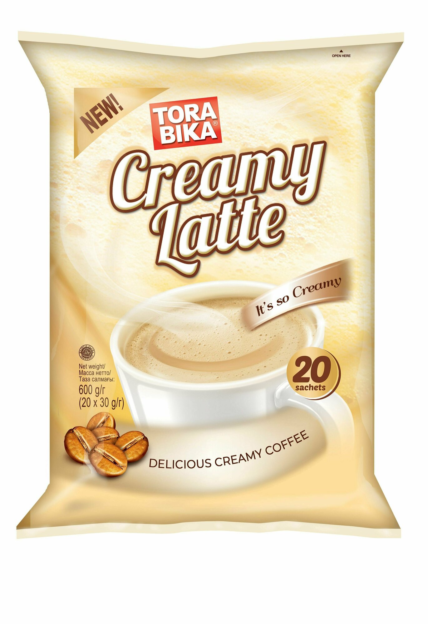 Кофе Torabika, Latte Creamy, порошковый, 20 саше по 30 г, арабика