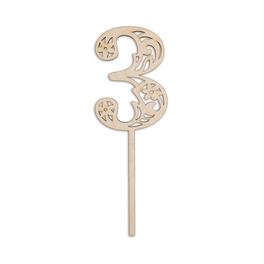 Mr. Carving ВД-227 Заготовкаажурная цифра для торта из фанеры 17.5 х 6 х 0.4 см