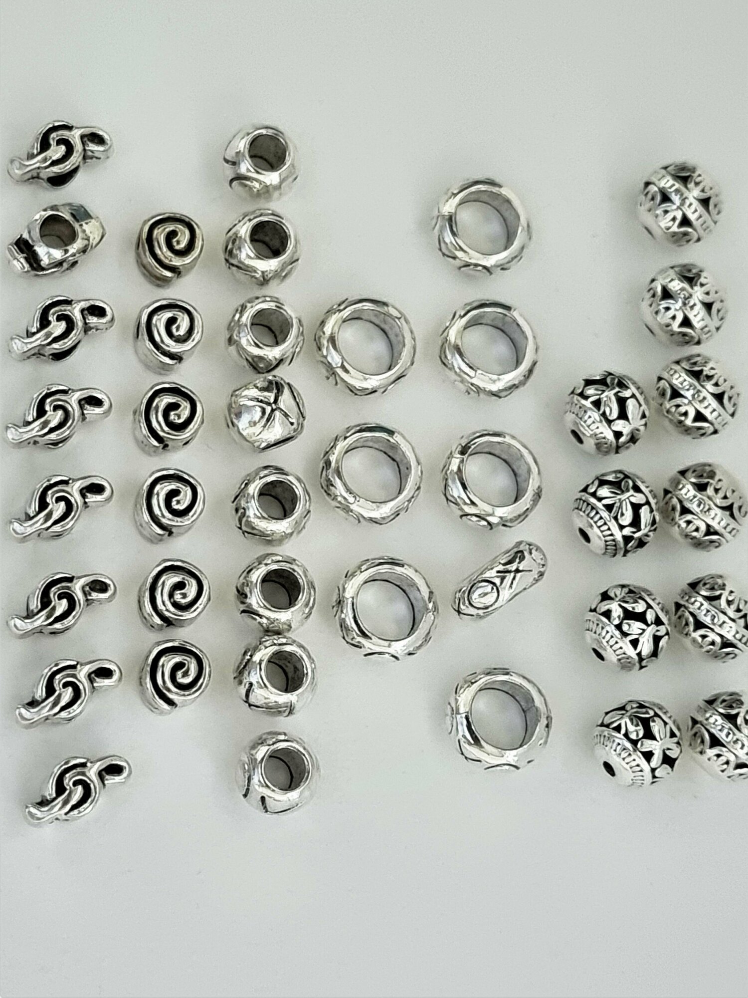 Металлические бусины. 8-13мм. Родий-21. 40шт.