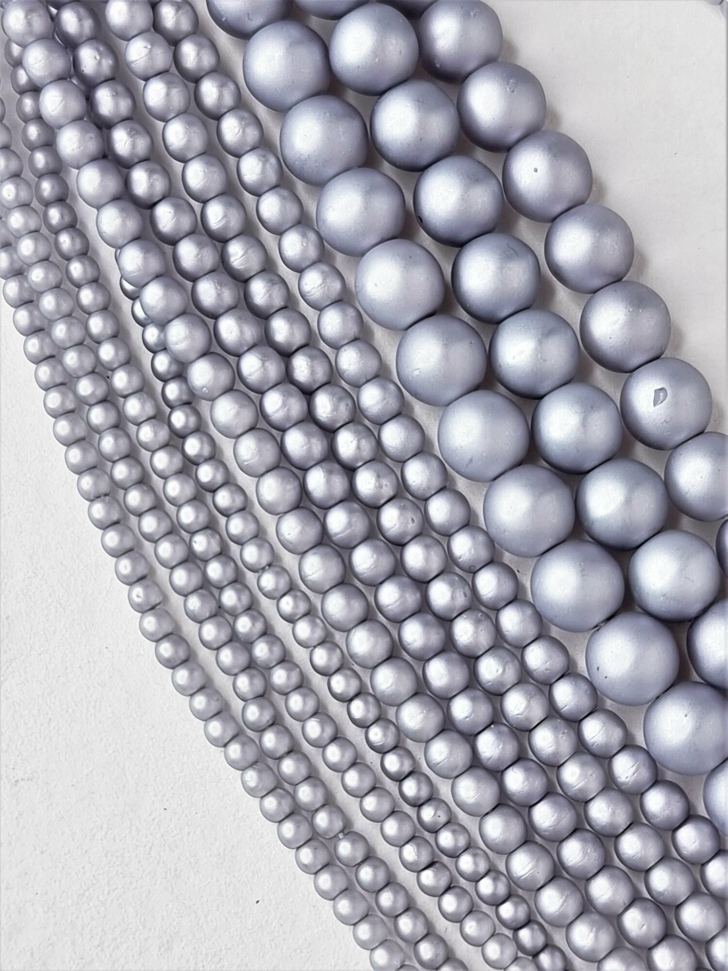 Жемчуг керамический Чехия. 2,3,6мм. Светло-серый матовый. 180шт.