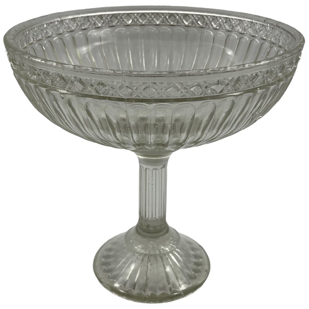 Фруктовница на ножке "Кайма", стекло, 1890-1917 гг, Мальцов, Российская Империя