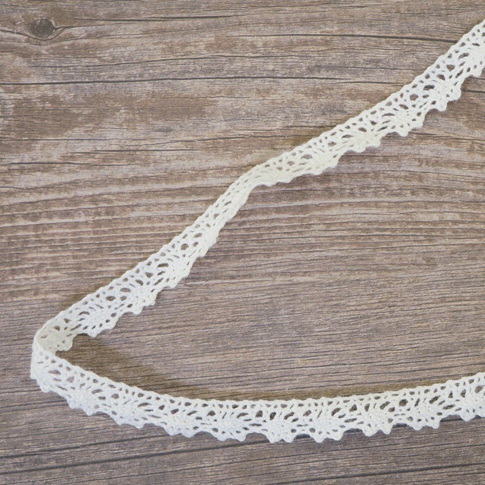 Hemline VL10.035 Кружево хлопковое на картонной катушке, цвет белый