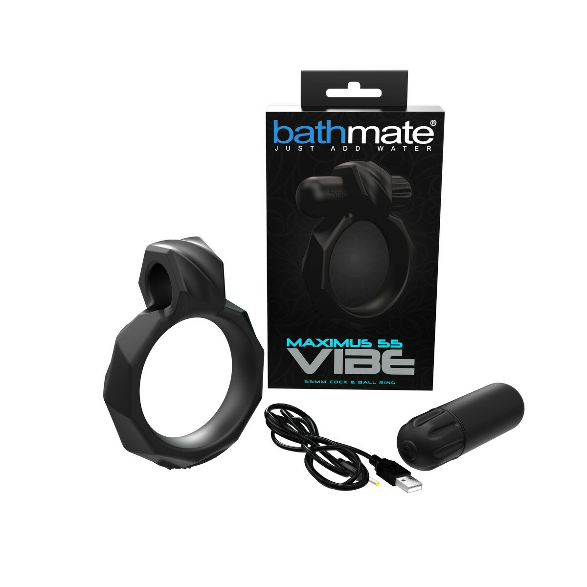 Виброкольцо Bathmate MaximusVIBE 55, эрекционное, с вибрацией, силикон