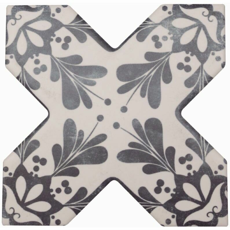 Напольная плитка Cevica (Кевика) Becolors Cross Dec. Stencil Navy 13,25x13,25 см, CV67395 (0.5 м2)