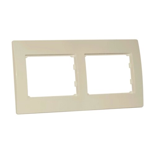 Рамка для розетки двухместная - слоновая кость Sven SE-200