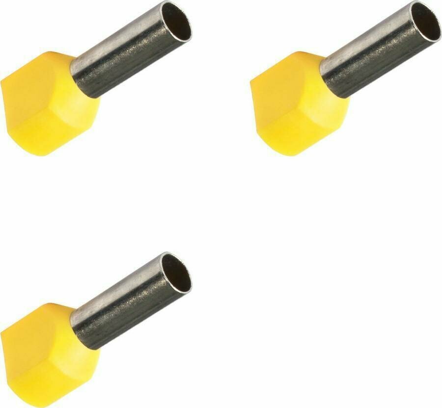 Наконечник-гильза КВТ НШВИ двойной 6.0 мм2 медный луженый (100 шт.) (комплект из 3 уп)