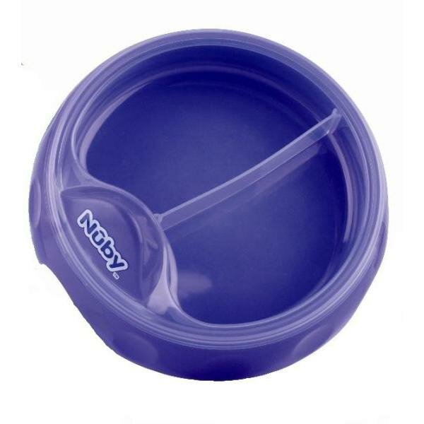 Тарелочка детская Nuby двухсекционная с ложкой (5412) фиолетовая