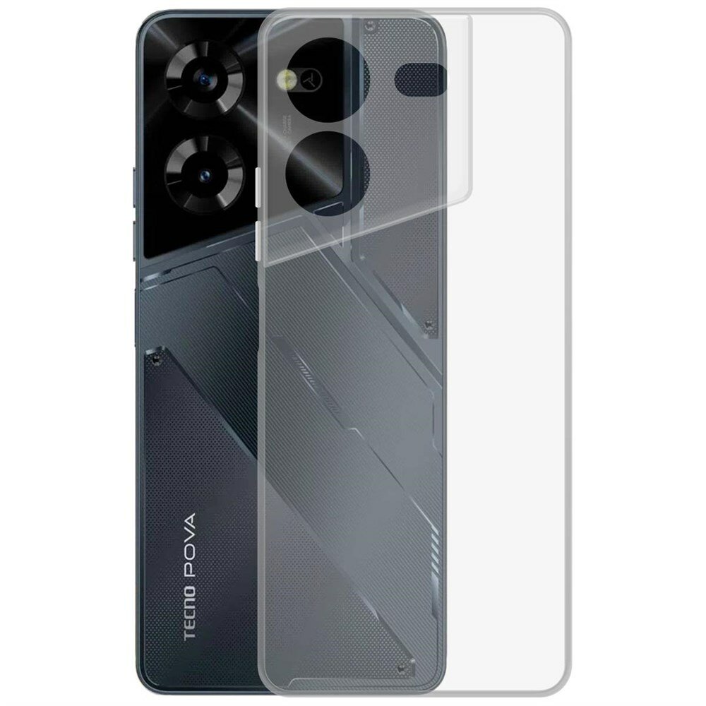 Чехол-накладка Krutoff Clear Case для TECNO Pova 5, прозрачный, термопластичный полиуретан (TPU)