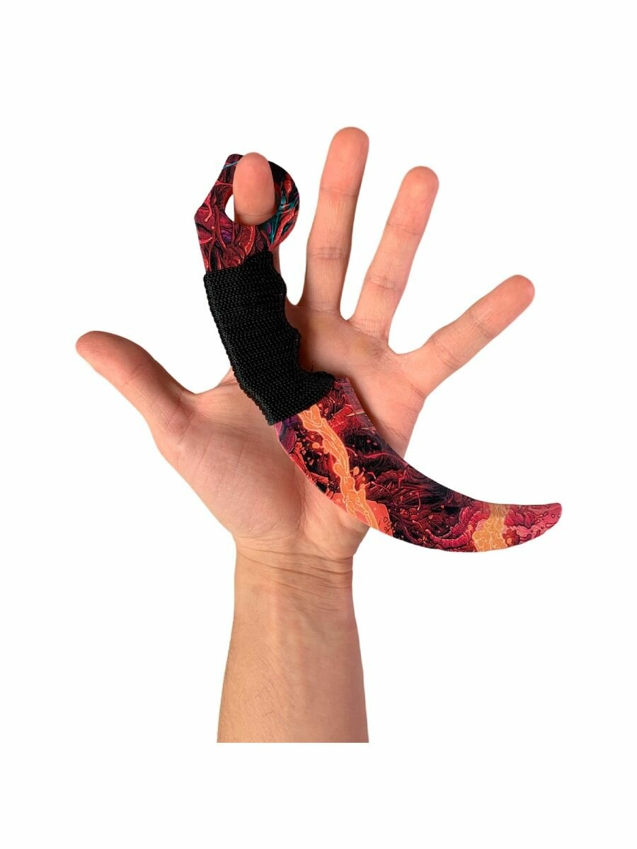 Нож керамбит деревянный "Потоки лавы", 20,5 см