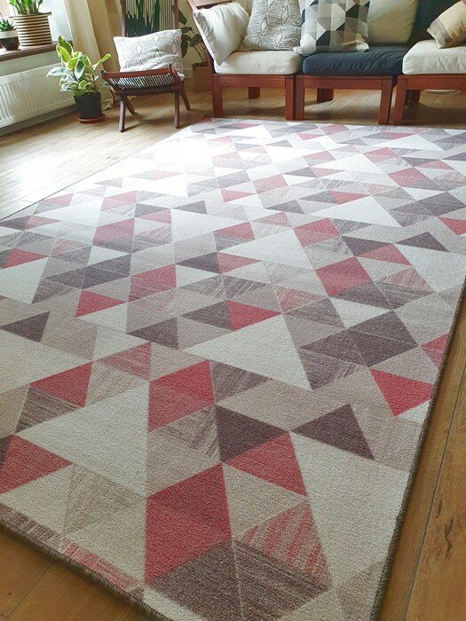 Ковер палас на пол 200х500 см бежевый модерн современный ворс 3 мм 257290 KoverVDom