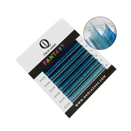 Ресницы Oko Lashes Professional Fantasy mini бирюзово-синий L 0.07 7-12