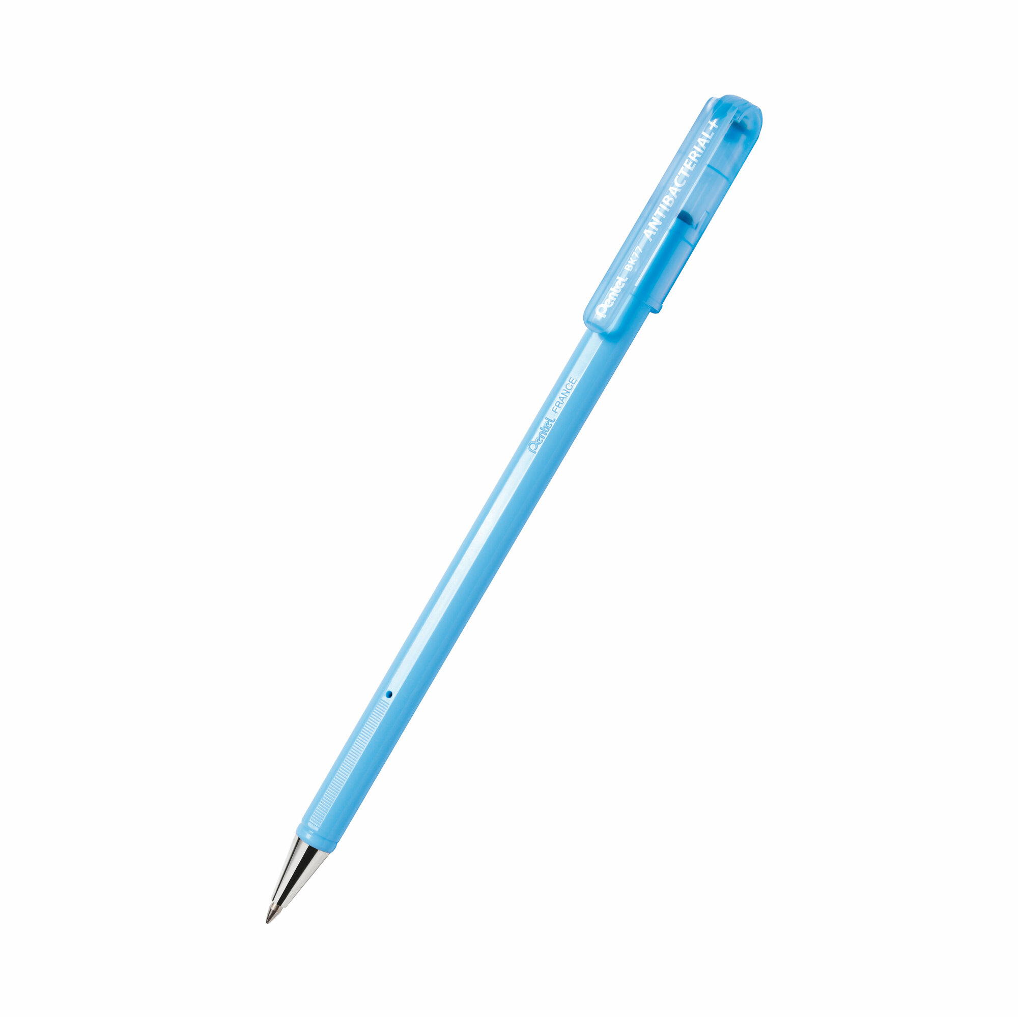 Pentel Ручка шариковая Antibacterial+ 0.7 мм BK77AB-CE металл. наконечник, синие чернила 1шт