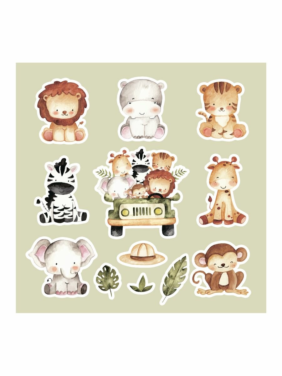 Наклейки стикеры милые животные
