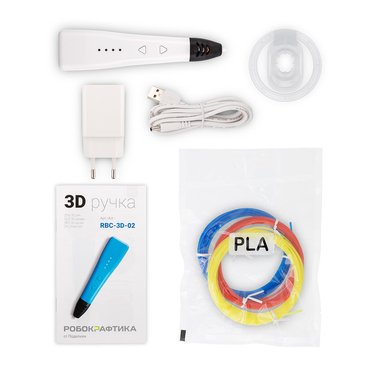 3D-ручка "Поделкин" "Робокрафтика" RBC-3D-02 белая