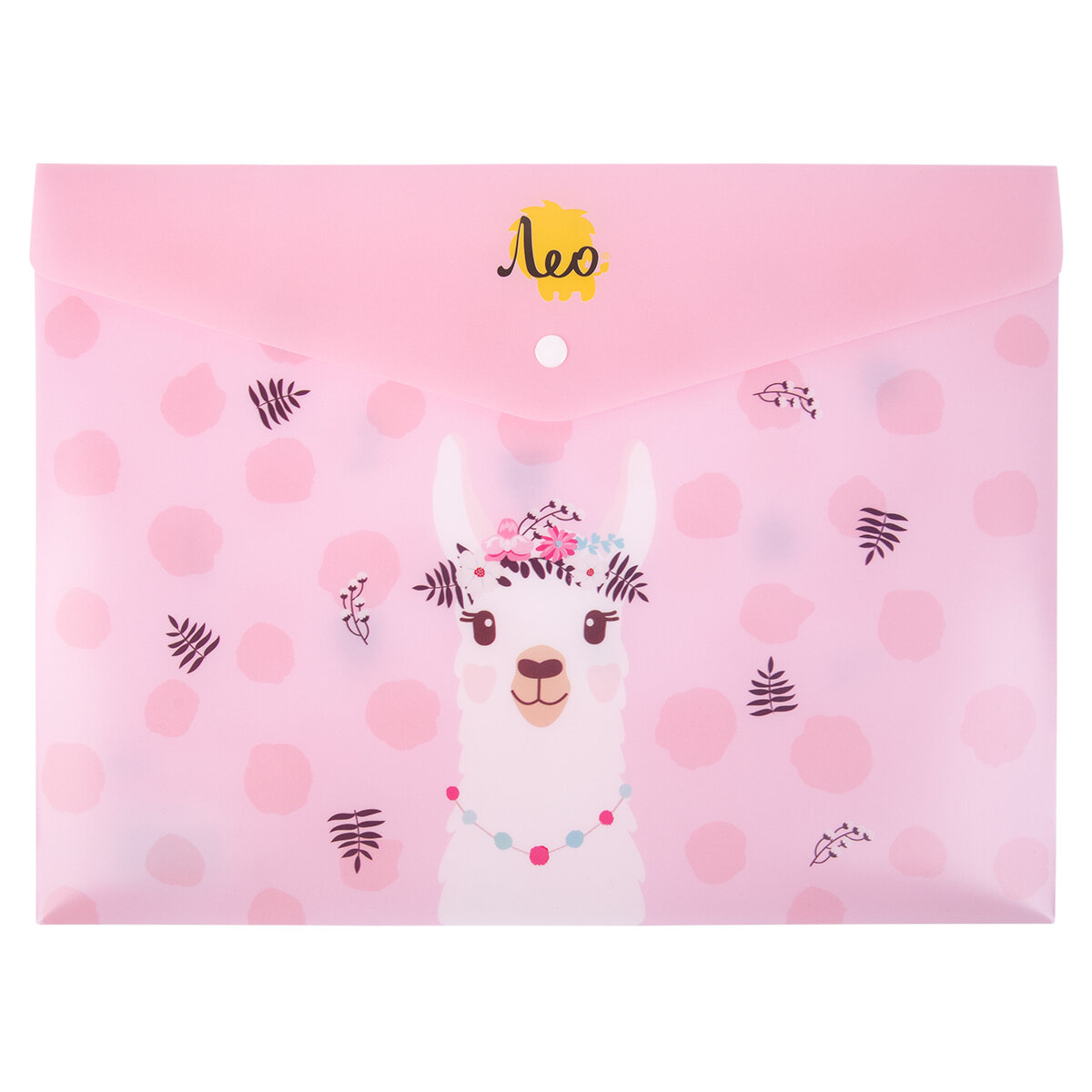 Папка-конверт с кнопкой "Лео" "Учись" A4 LF-0419 180 мкм песок 01-Лама