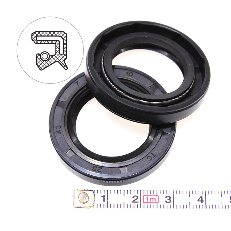 Манжета армированная (Сальник) 25х40х7 (тип 2 / TC) 70NBR (упаковка 2 шт.)