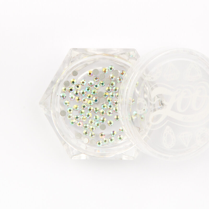 Стразы стеклянные прозрачные AB голография SS4 (1.5 мм) Zoo Nail Art 100 шт №1087
