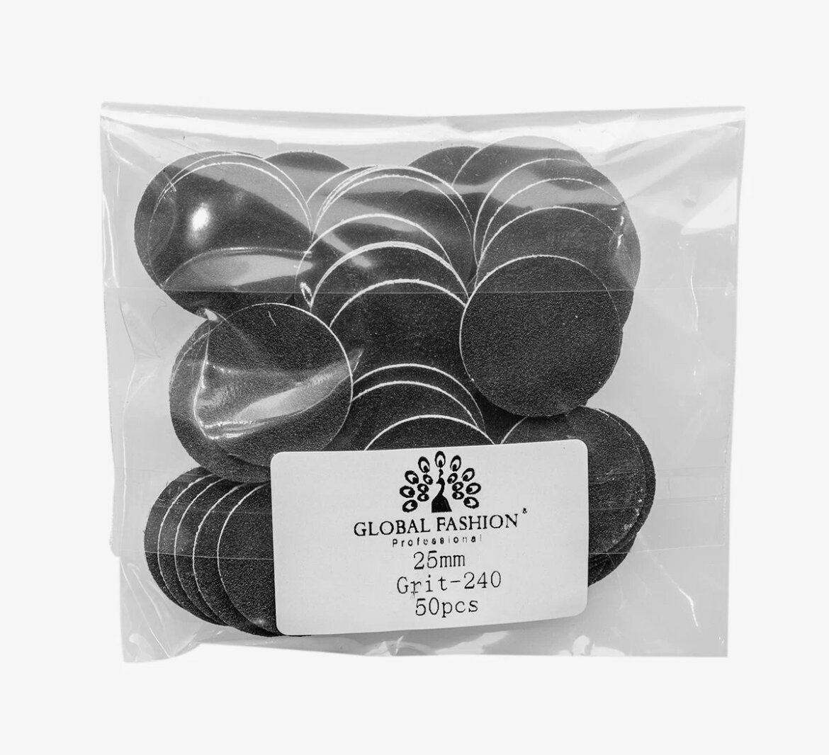 Global fashion сменные файлы для педикюрных дисков 25мм 240гритт 50шт