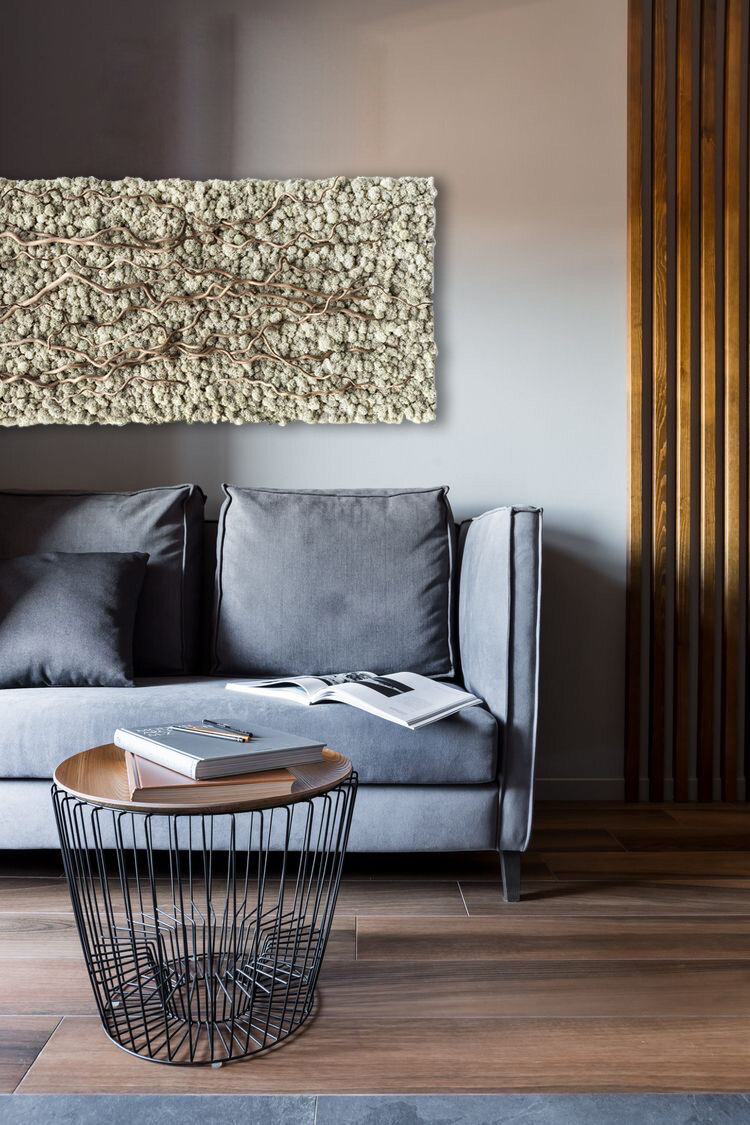 Панно/картина "Art Banyan" из стабилизированного мха Ягель в подарочной упаковке, 120*60 см.