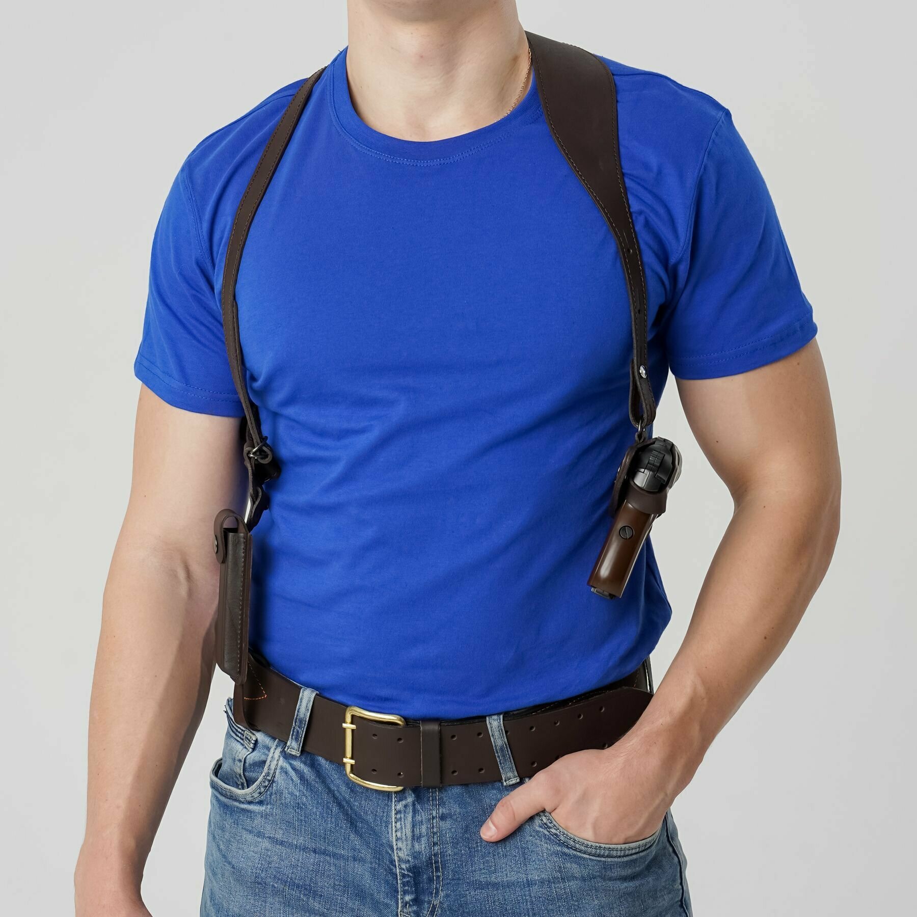 Кобура наплечная оперативная с пеналом, формованная с плечевыми ремнями, горизонтального ношения