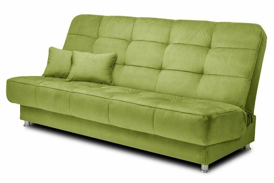 Диван раскладной Модерн книжка, зеленый микровелюр НМ-54, ящик для белья