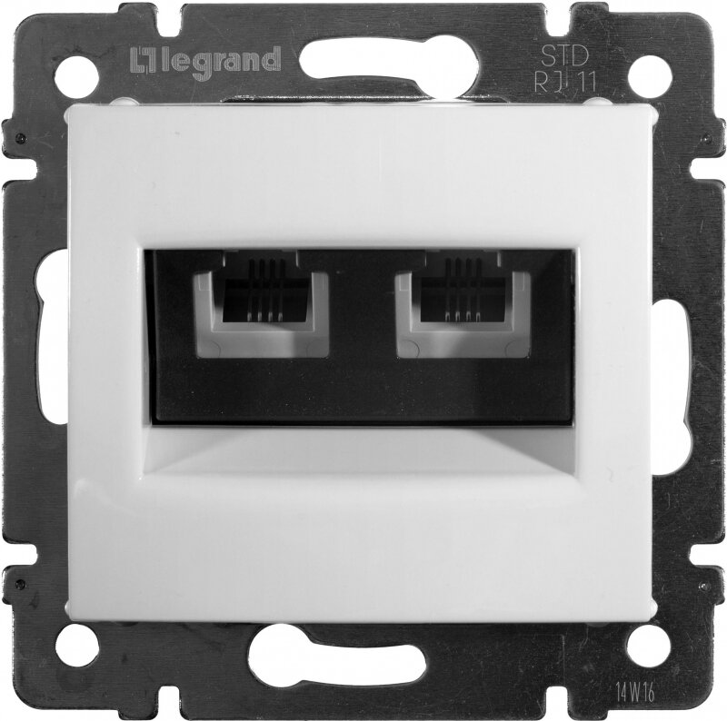 774439 Розетка RJ11 2x4 контакта белая VALENA (Португалия)