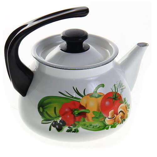 Чайник для плиты Керченский металлургический завод 42704-122/6 сферический из эмалированной стали белый 3.0л / для кипячения воды / кухонная посуда для всех видов плит