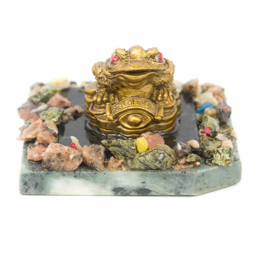 Сувенир "Лягушка на деньгах" на змеевике 116599